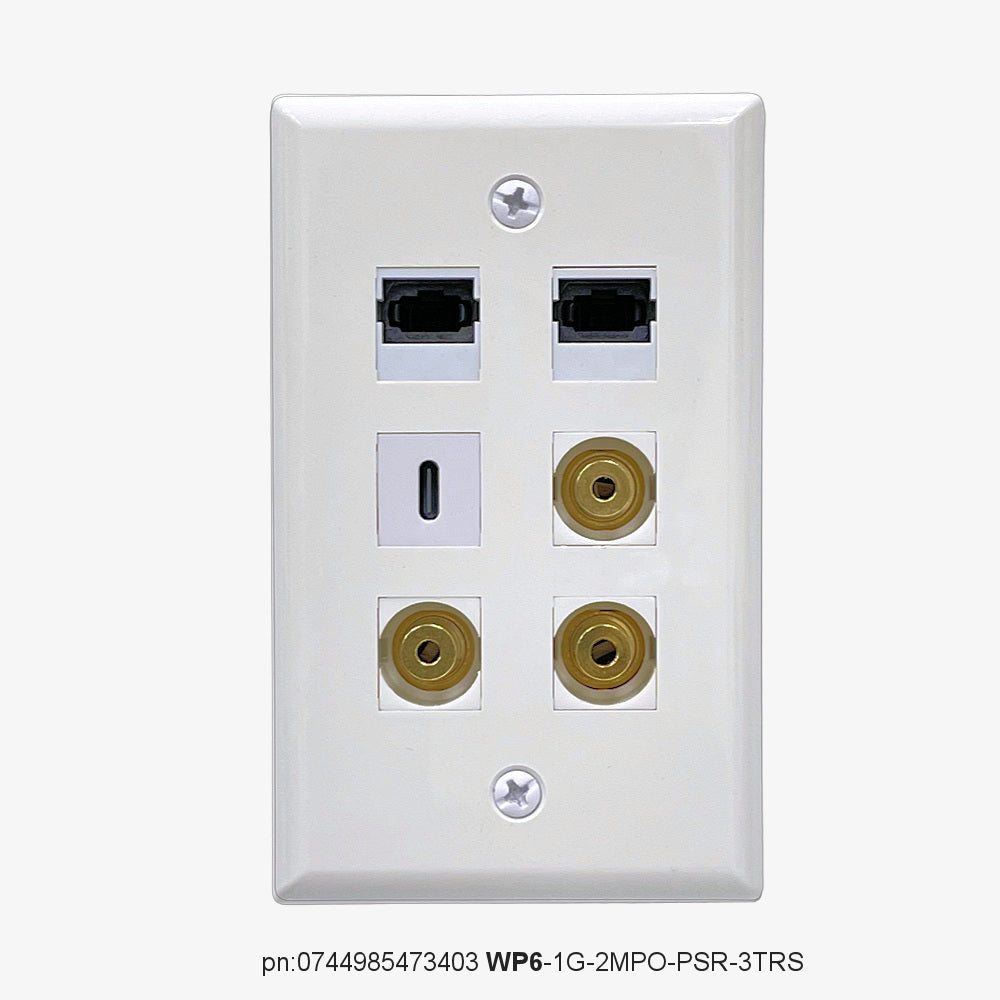 FIBER WALLPLATE® WP6 1G-2MPO-PSR-3TRS | 1-Gang Wall Plate with 2 MPO p ...